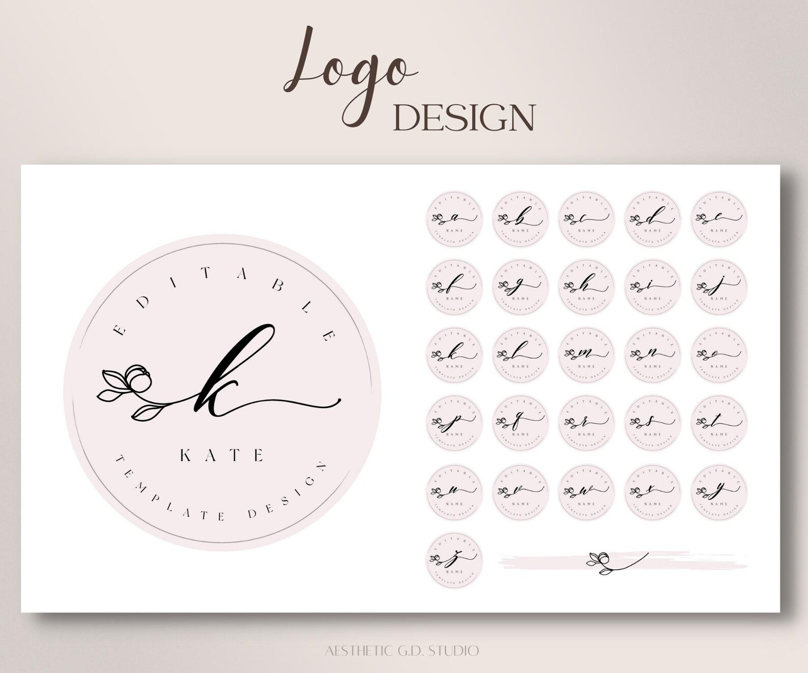 Premade Logo Design / Branding Kit / Custom, Personalised, Text ...