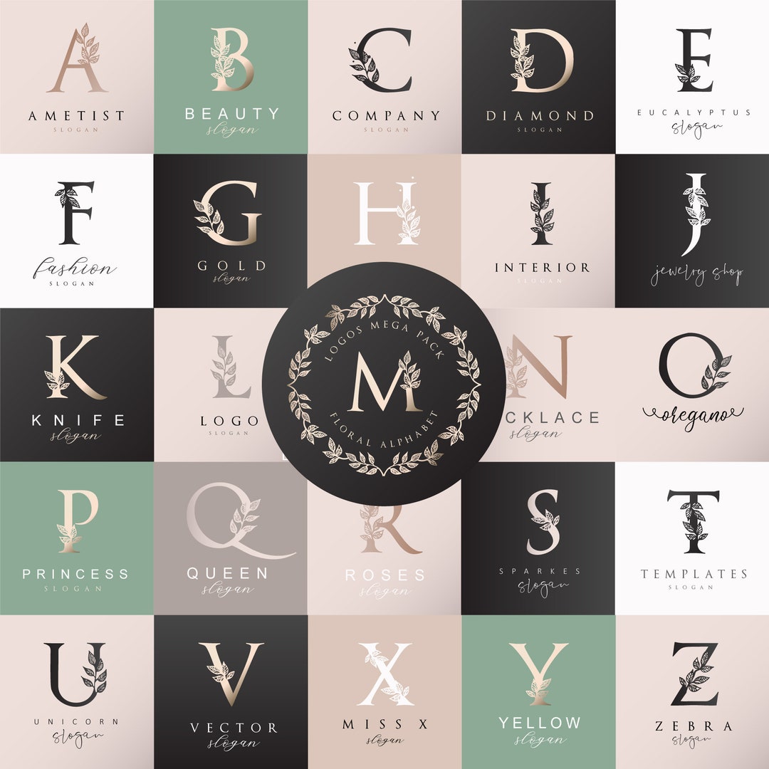 Custom Initial Logo Design / Branding Kit / Custom, Personalised, Text ...