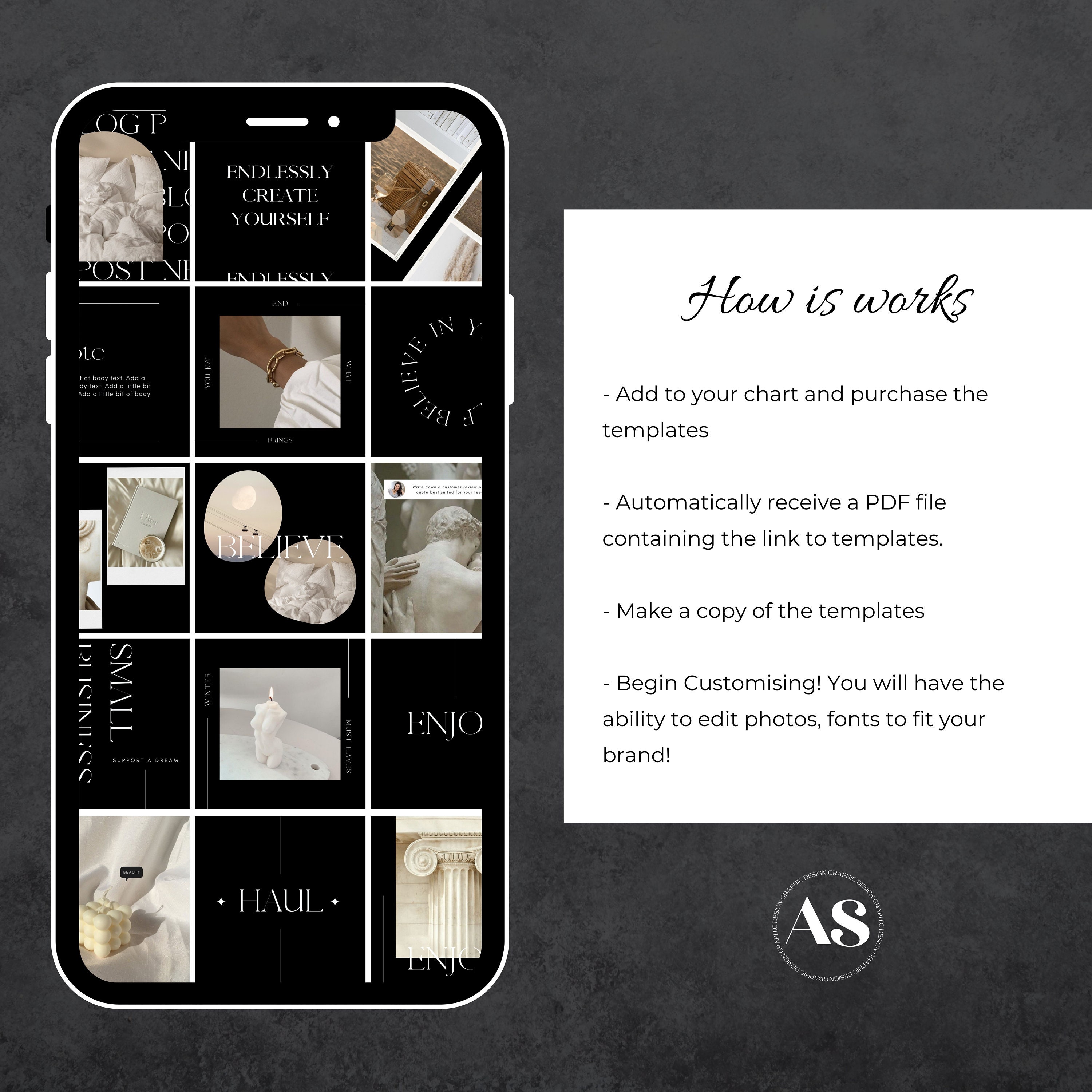 Black Instagram Post Templates - Engagement Booster, Canva Templates ...