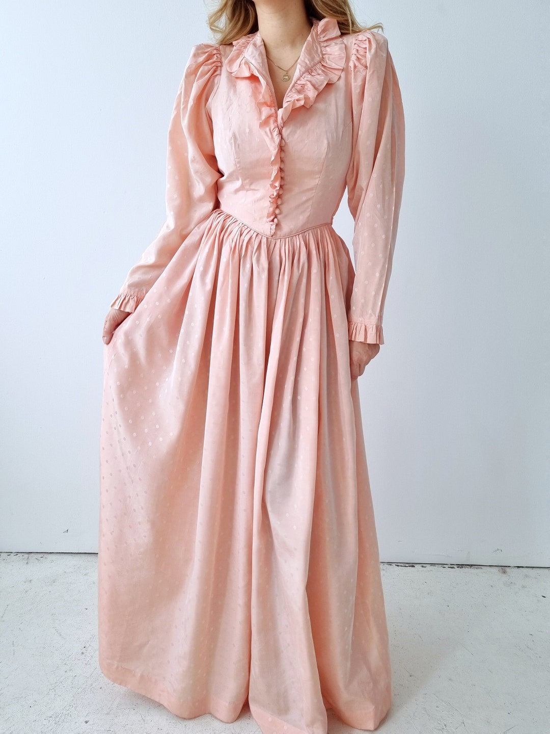 Vintage Pink Polka Dot Princess Dress - Etsy