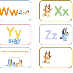 Bluey Alphabet Flash Cards Printable - Etsy