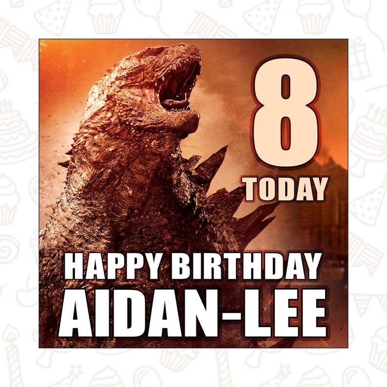 Personalised Godzilla Birthday Backdrop - Etsy