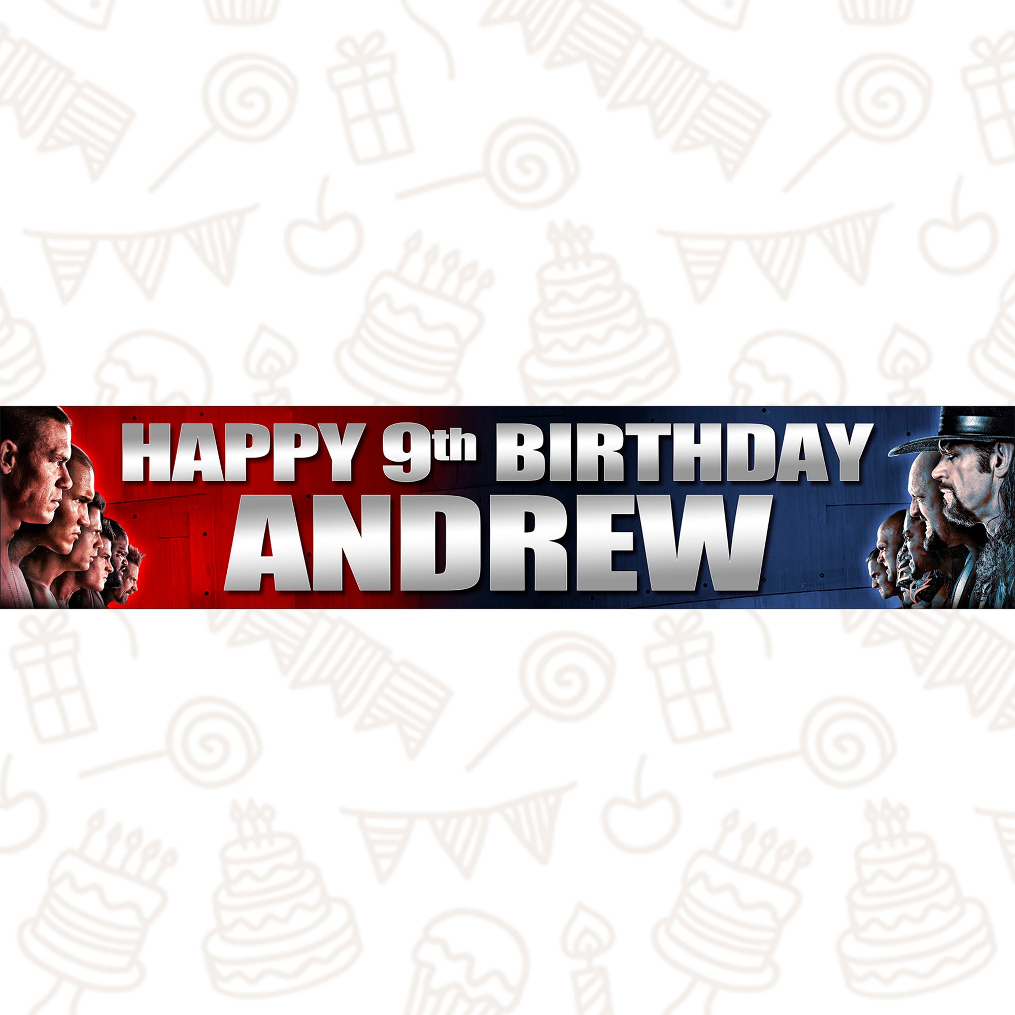 2 X Personalised WWE Birthday Banners - Etsy UK