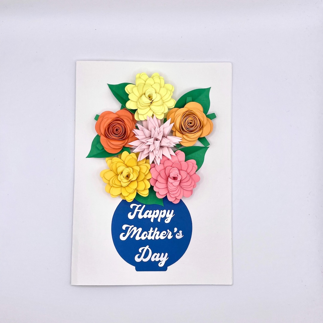 Happy Mother’s Day Floral Greeting Card - 3D Pinks/oranges/yellows - Etsy