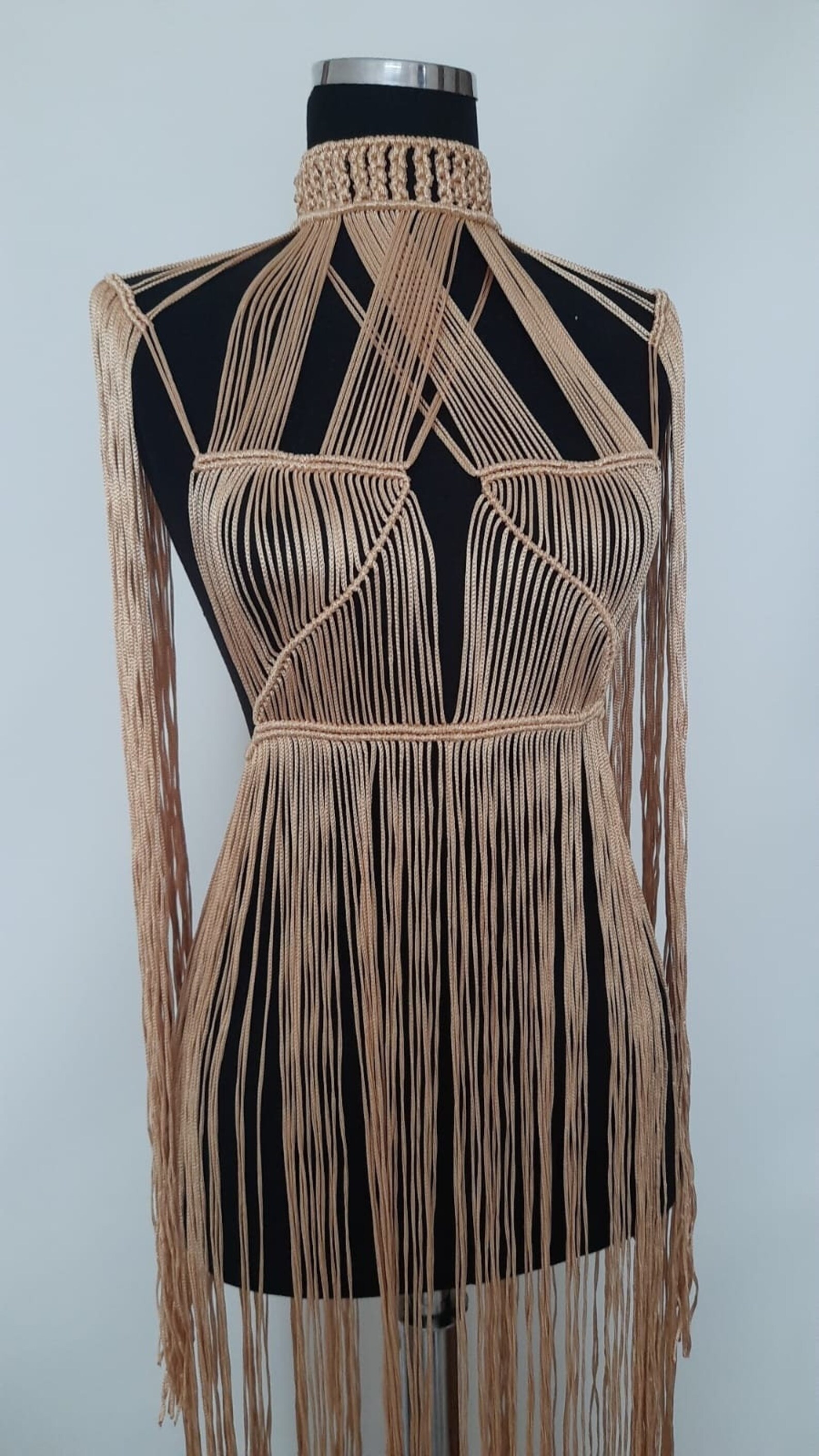 Macrame Cover Up Macrame Clothing Hand Knit Dress Exotic - Etsy