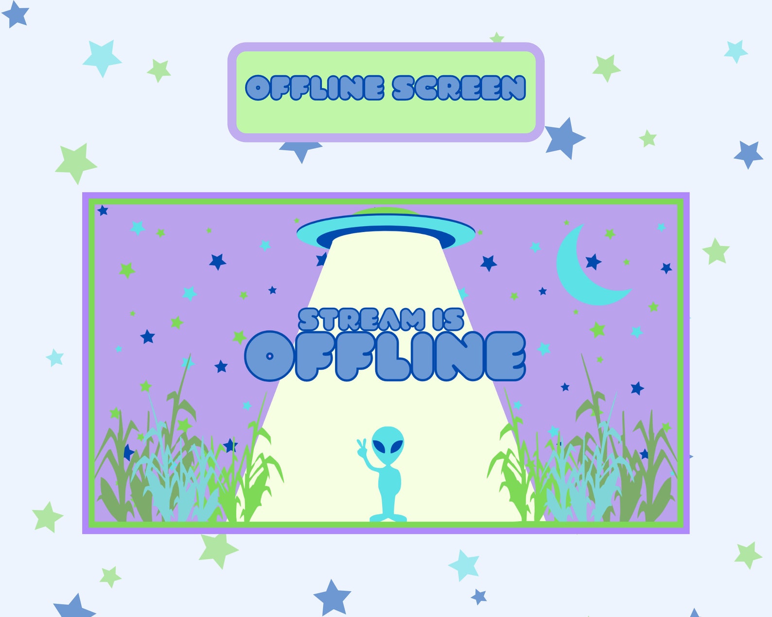 Alien Galaxy Twitch Overlay Package Overlays, Panels, Animated Scenes ...