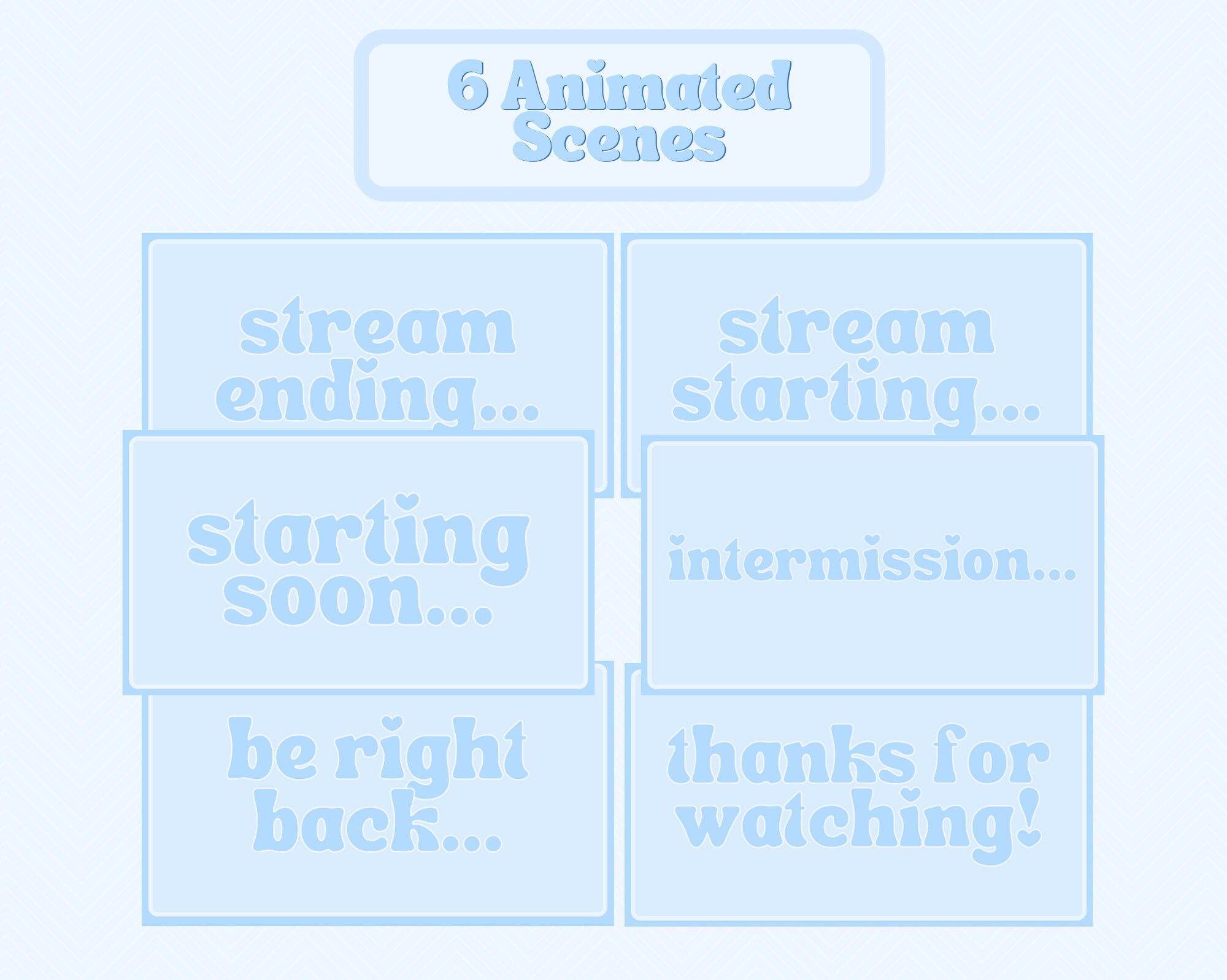 Animated Cute Baby Blue Twitch Package Overlays, Panels, and Animated ...