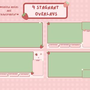 Animated Strawberry Twitch Package | Overlays, Panels, and Animated ...
