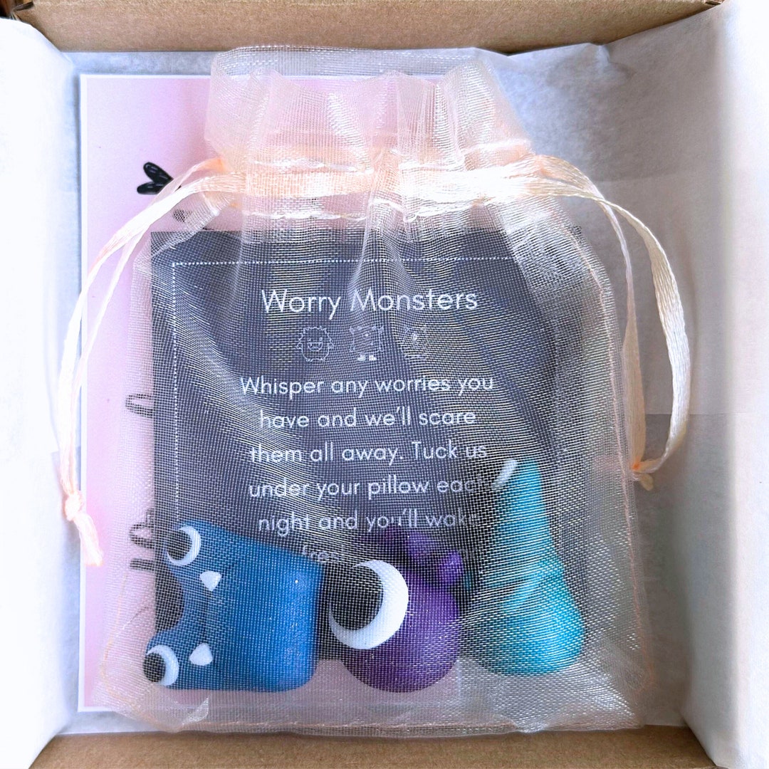 Anxiety Relief Worry Monster Set: Polymer Clay Good Luck Charms - Etsy