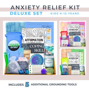 Anxiety Relief Kids 6-12 Years Old Coping Skills Box Mental Health Kit ...