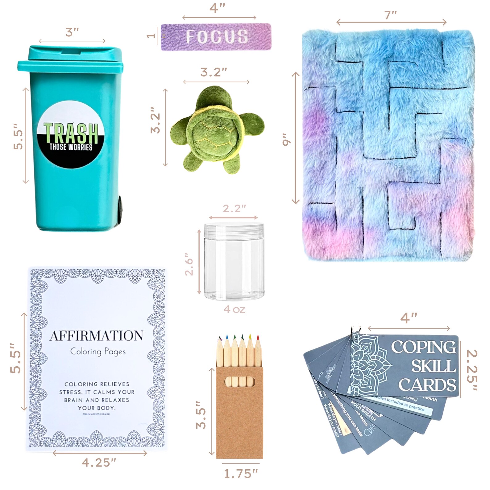 Anxiety Relief Kids 6-12 Years Old Coping Skills Box Mental Health Kit ...