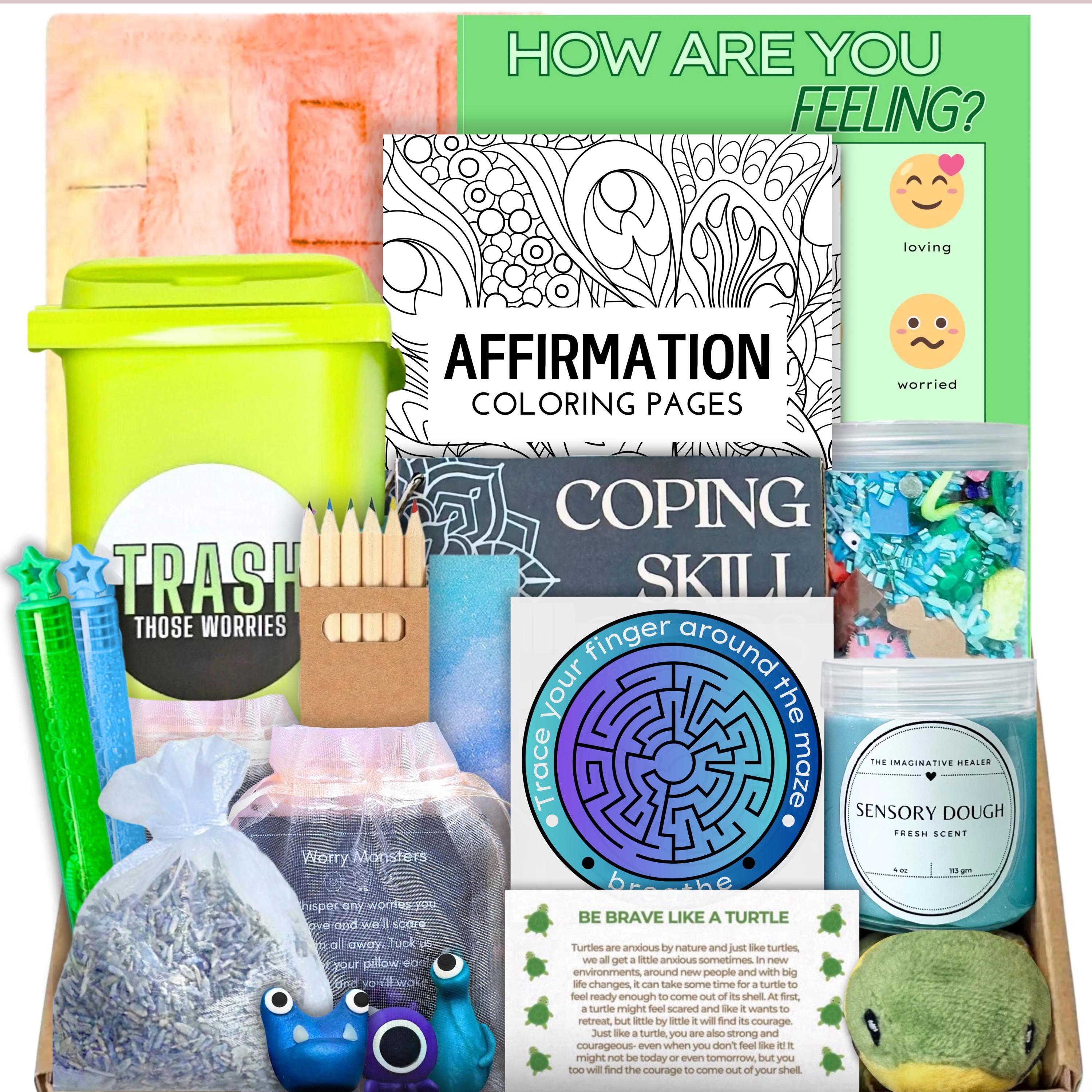 Anxiety Relief Kids 6-12 Years Old Coping Skills Box Mental Health Kit ...