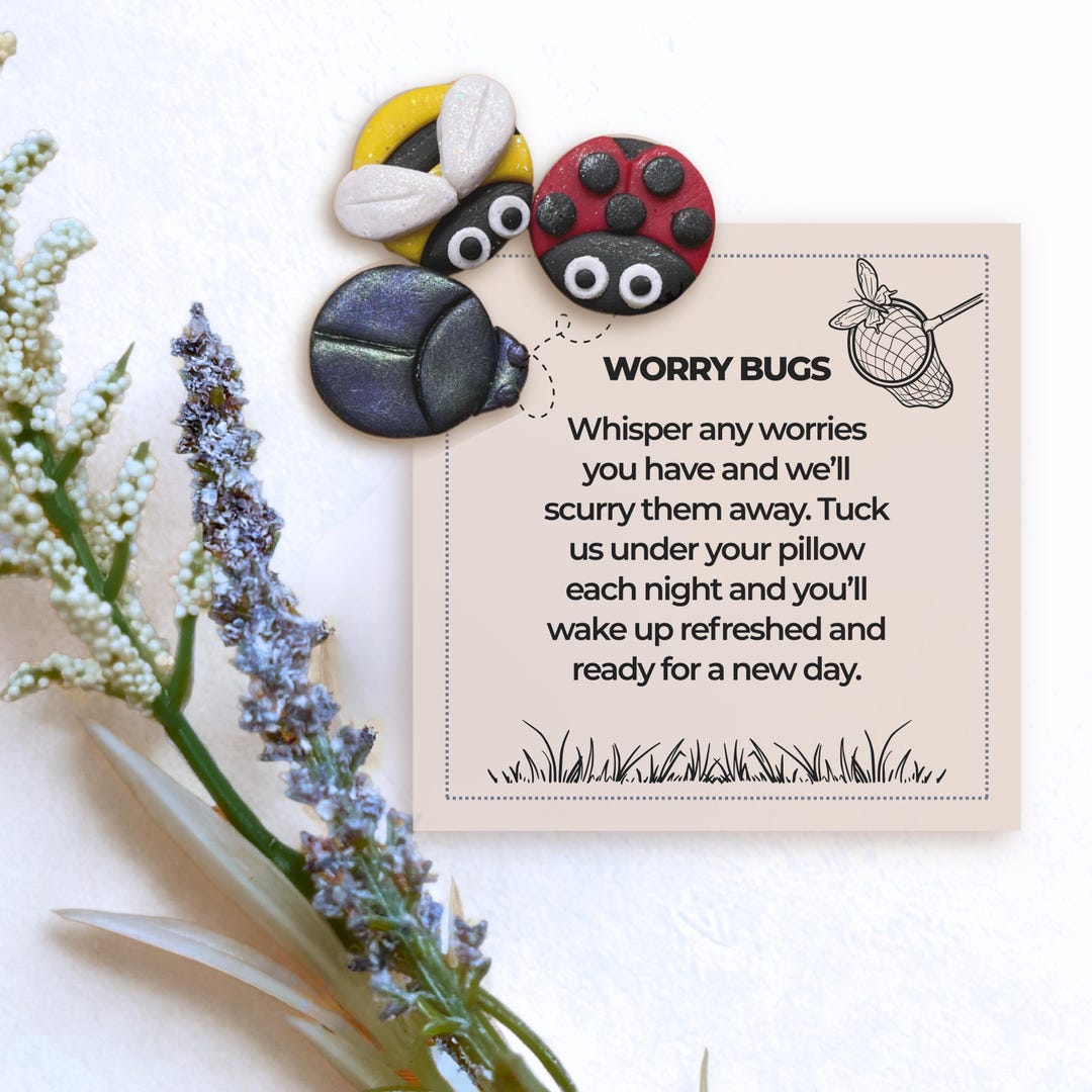 Polymer Clay Worry Bug: Handmade Anxiety Relief Toy, Kids Bedtime ...