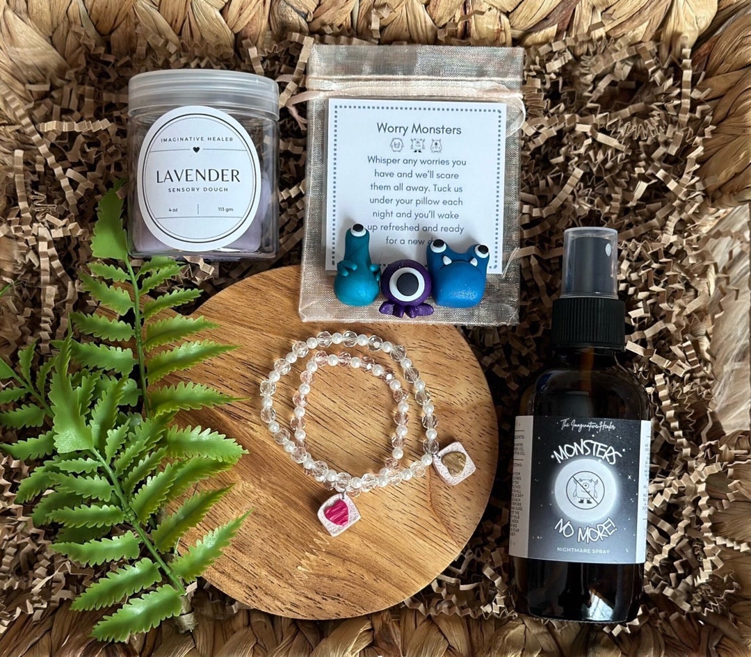 Separation Anxiety Gift Set for Kids Worry Dolls Lavender Therapy Dough ...