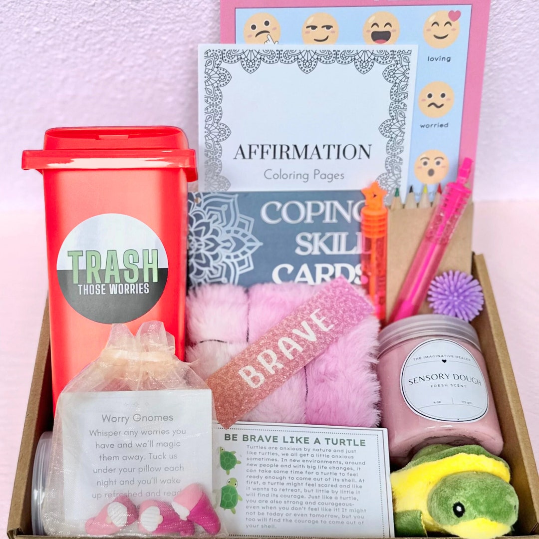 Anxiety Relief Kids 6-12 Years Old Coping Skills Box Mental Health Kit ...