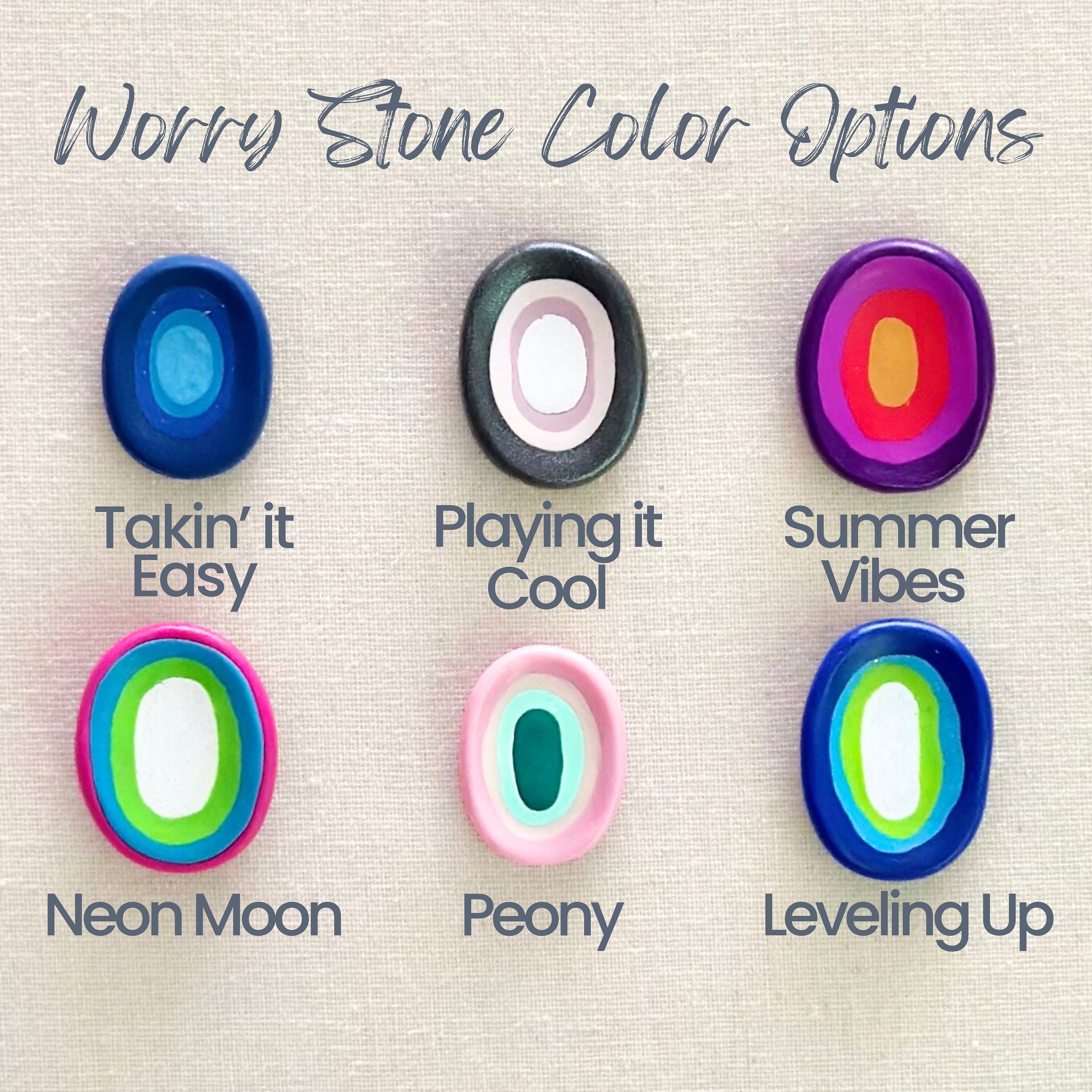 Worry Stone Anxiety ADHD Stress Fidget Pocket Rock Fidget Worry Kids ...