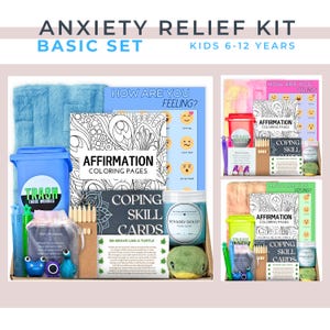 Anxiety Relief Kids 6-12 Years Old Coping Skills Box Mental Health Kit ...