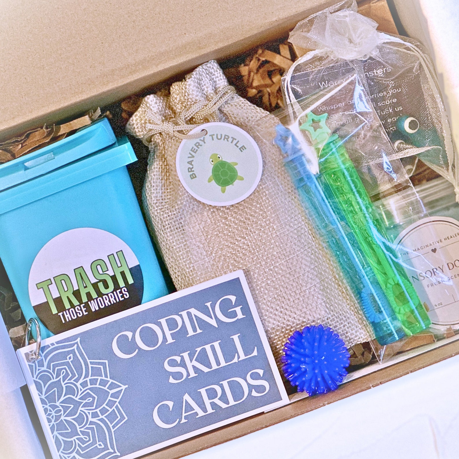 Anxiety Relief Kids 6-12 Years Old Coping Skills Box Mental Health Kit ...