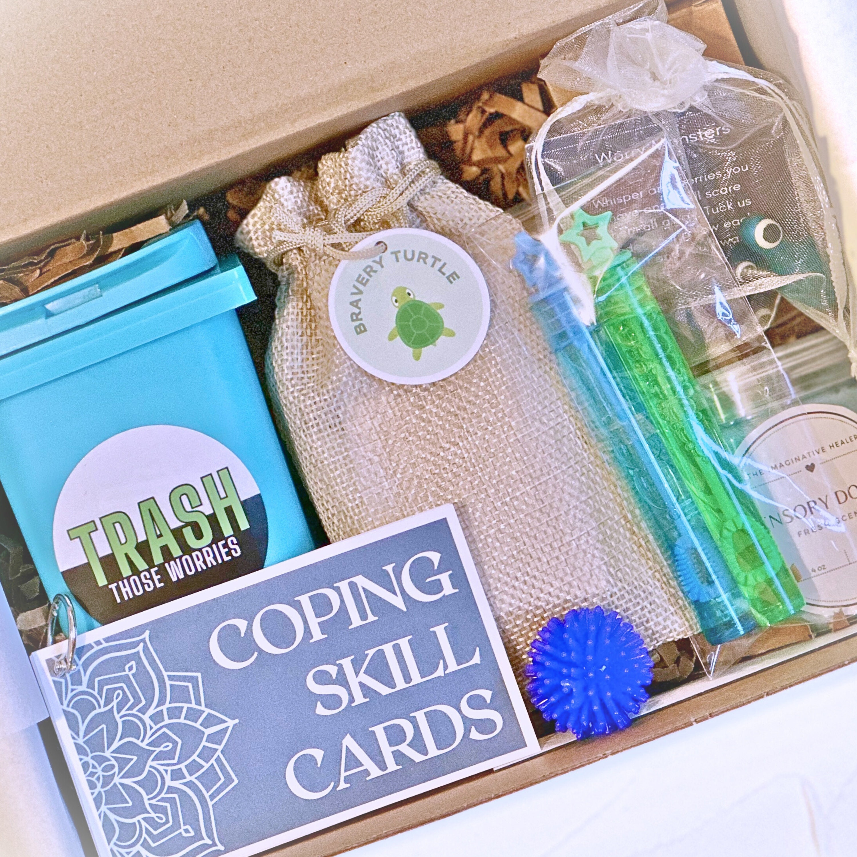 Anxiety Relief Kids 6-12 Years Old Coping Skills Box Mental Health Kit ...