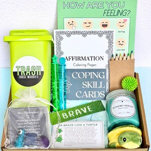 Anxiety Relief Kids 6-12 Years Old Coping Skills Box Mental Health Kit ...