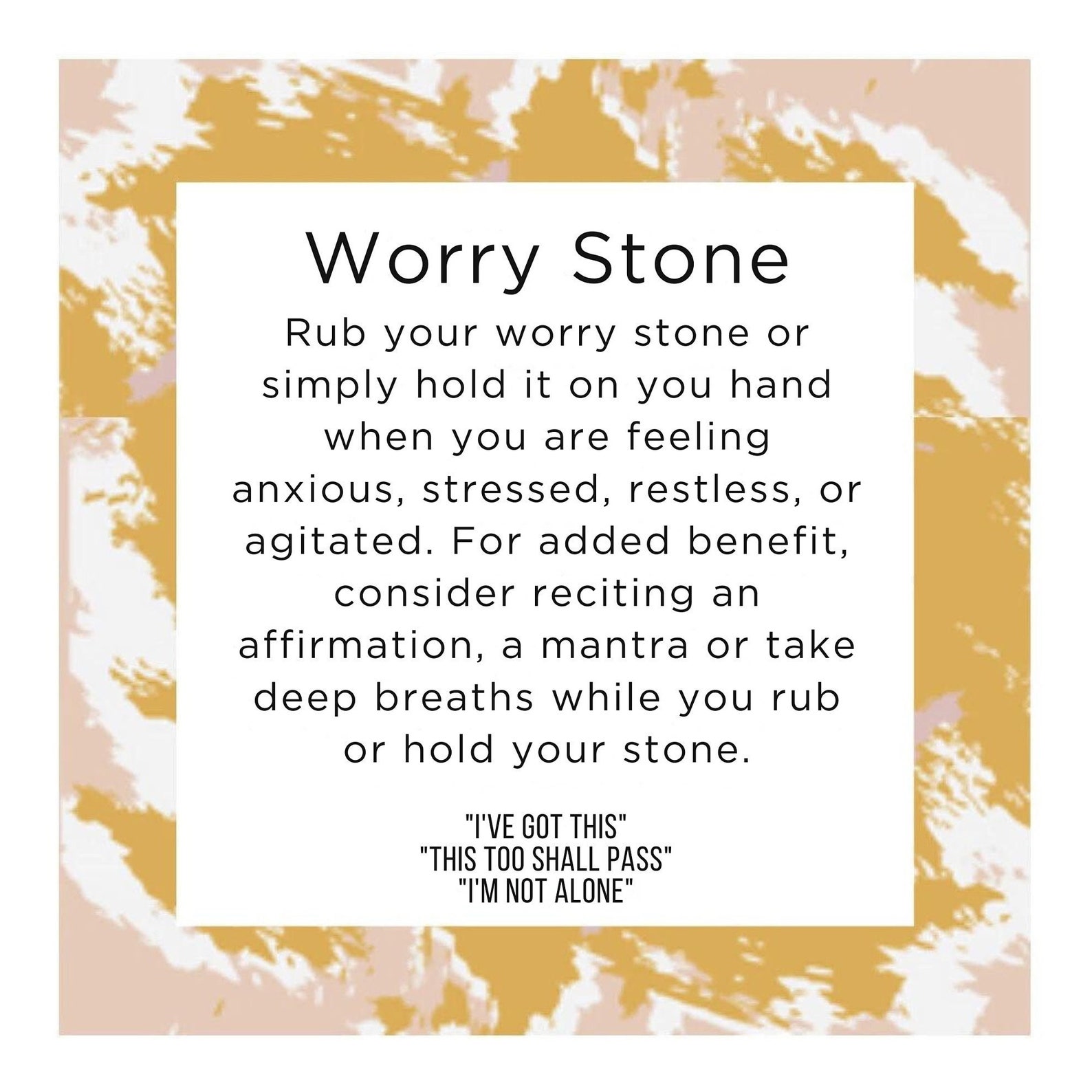 Worry Stone Anxiety ADHD Stress Fidget Pocket Rock Fidget Worry Kids ...