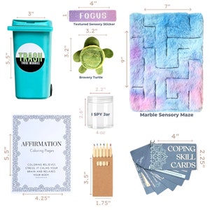 Anxiety Relief Kids 6-12 Years Old Coping Skills Box Mental Health Kit ...