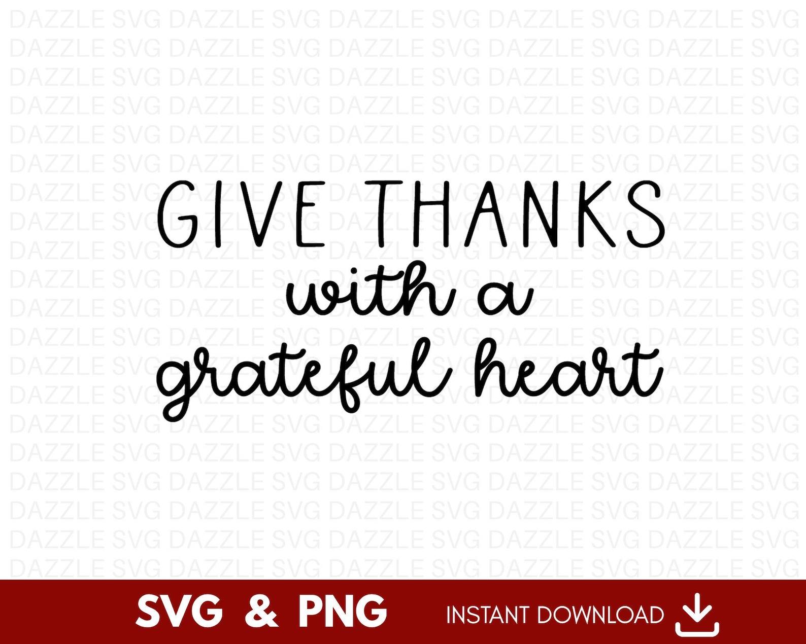 Give Thanks Grateful Heart SVG, Thanksgiving Christian Clipart (digital ...