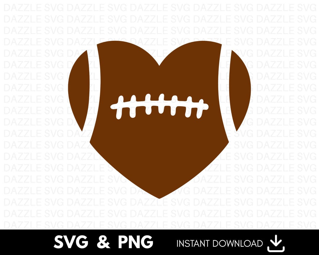 Football Heart Svg, Love Football Svg, Football Love Heart Svg ...