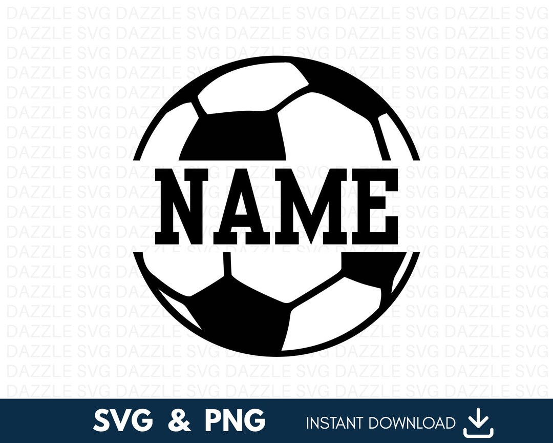 Soccer Ball SVG, Soccer Monogram Svg, Soccer Ball Split Name Frame Svg ...