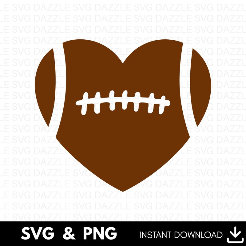 Football Heart Svg - Etsy