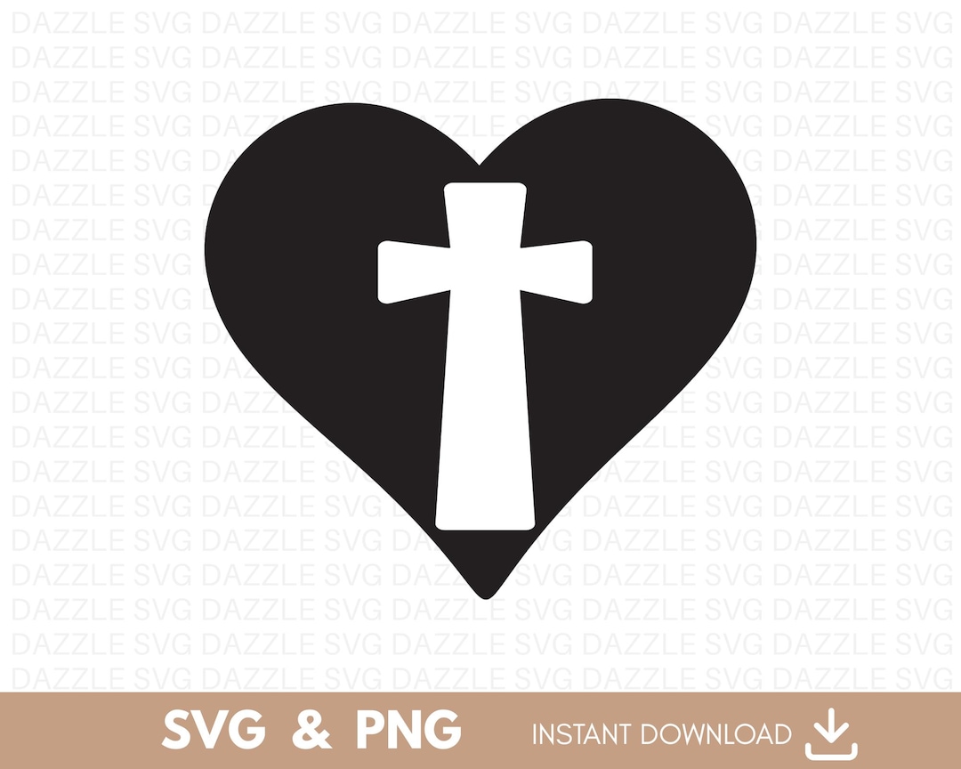 Jesus Cross SVG, Heart Cross Svg, Religious SVG, Christian SVG, Cross ...