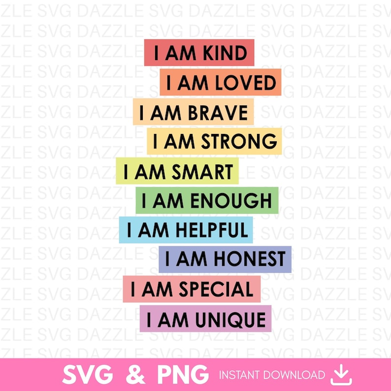 Affirmations SVG, Kids Positive Quotes Svg, Teacher Svg, Motivation Svg ...