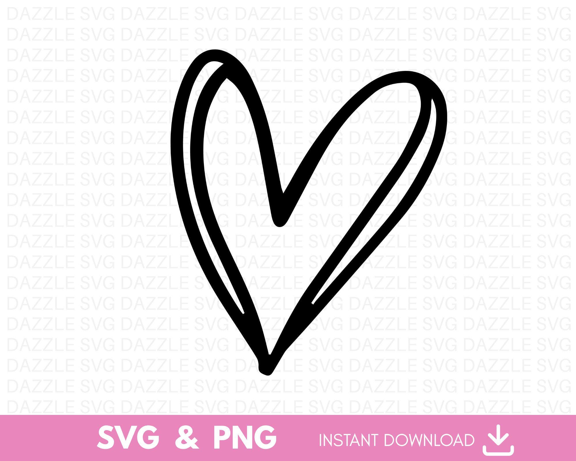Heart Outline Svg, Heart SVG, Hand Drawn Heart, Hand Lettered Heart SVG ...