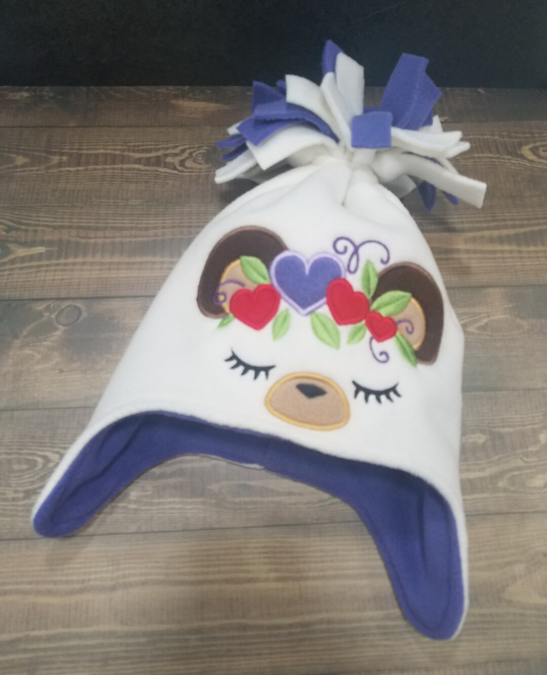 Kids Fleece Hat/peeker Fleece Hat/animal Hat/bear - Etsy