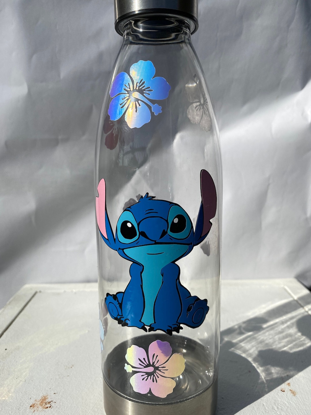 Stitch Plastic Water Bottle With Stainless Steel Lid and Base - Etsy