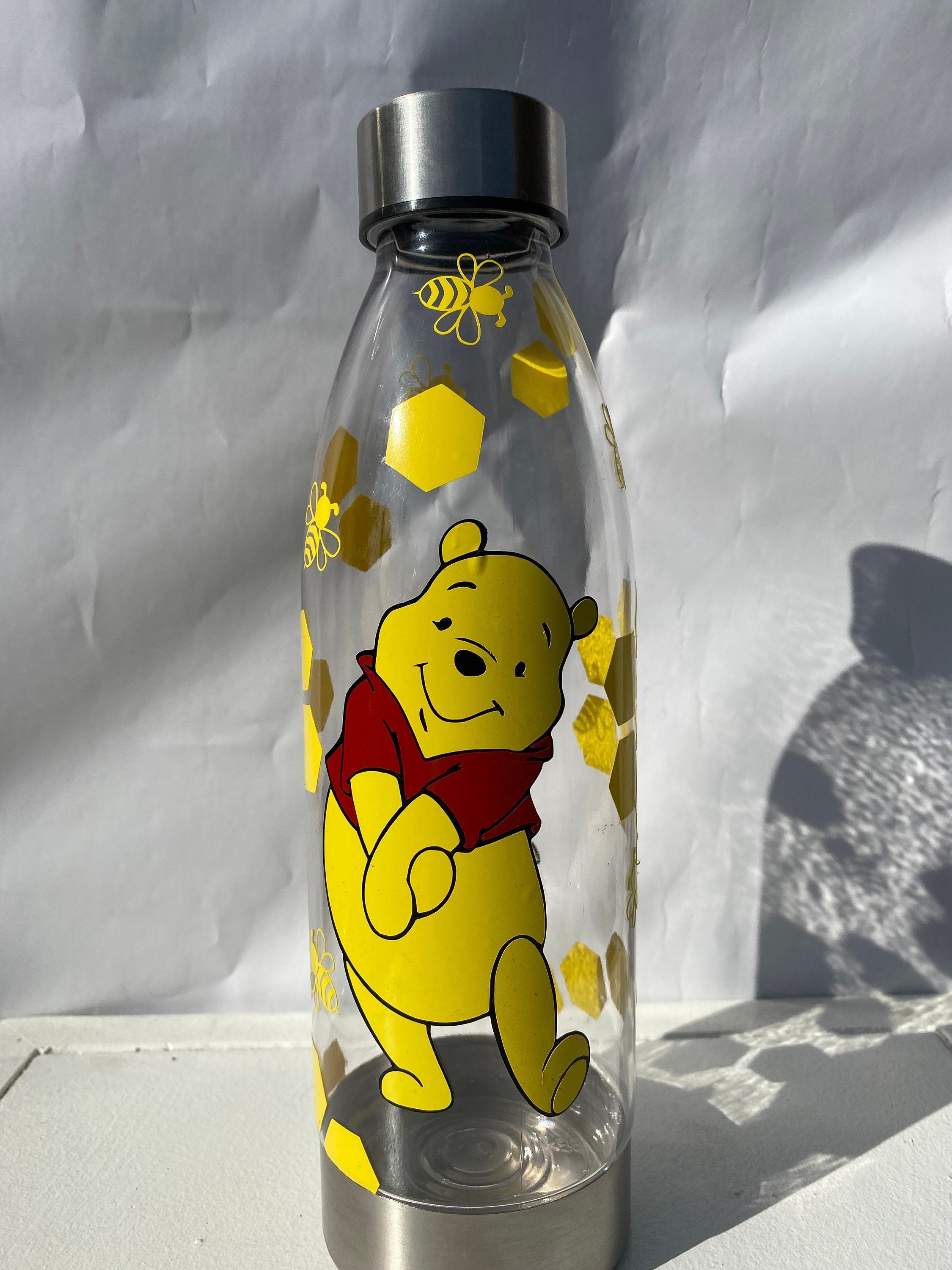 Winnie the Pooh Plastic Water Bottle With Stainless Steel Lid and Base ...