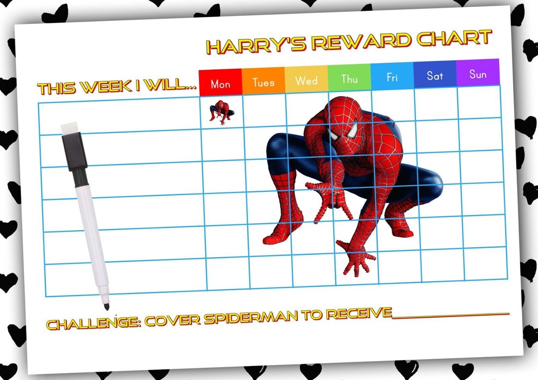 Personalised Good Behaviour Reward Chart Reusable Girls Boys A4 Chore ...