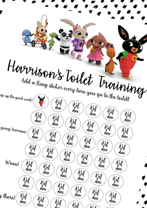 BING Potty Toilet Training Reward Chart With Matching Stickers - Etsy ...