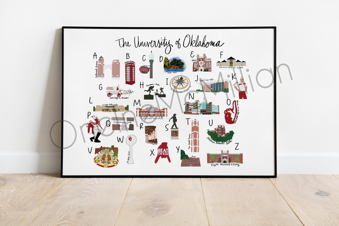 Oklahoma Sooners Alphabet Digital Illustration (with Letters) | Digital ...