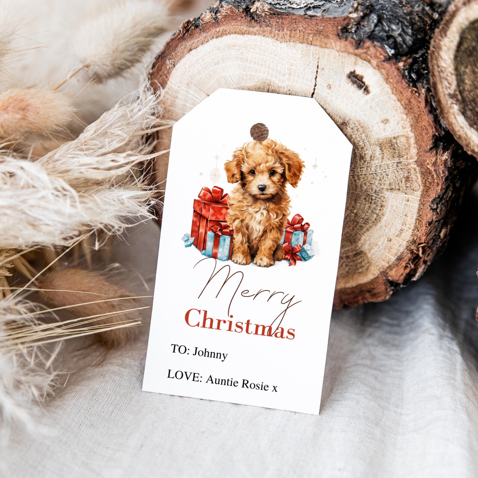 Editable Christmas Gift Tag Printable Gift Tag Christmas Dog Gift Tag ...