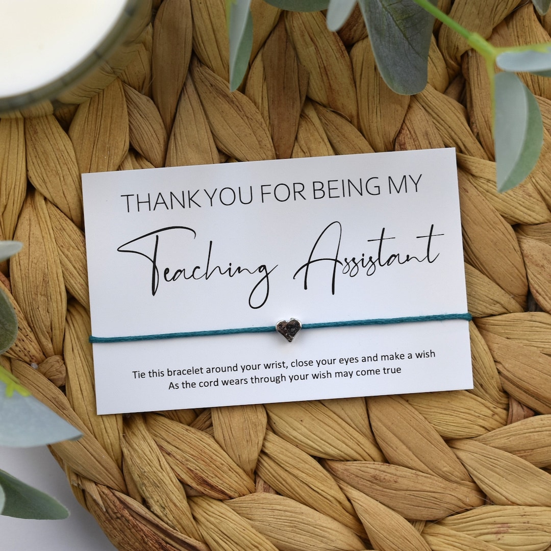 Thank You for Being My Teaching Assistant Heart Wish Bracelet Teaching ...