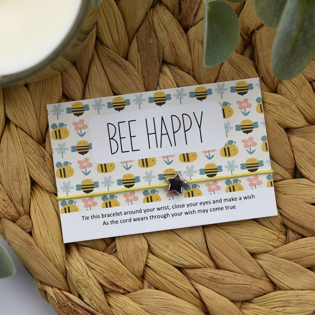 Bee Happy Wish Bracelet Bee Happy Gift Bee Wish Bracelet Wish Bracelet Wholesale Wish Bracelet ...