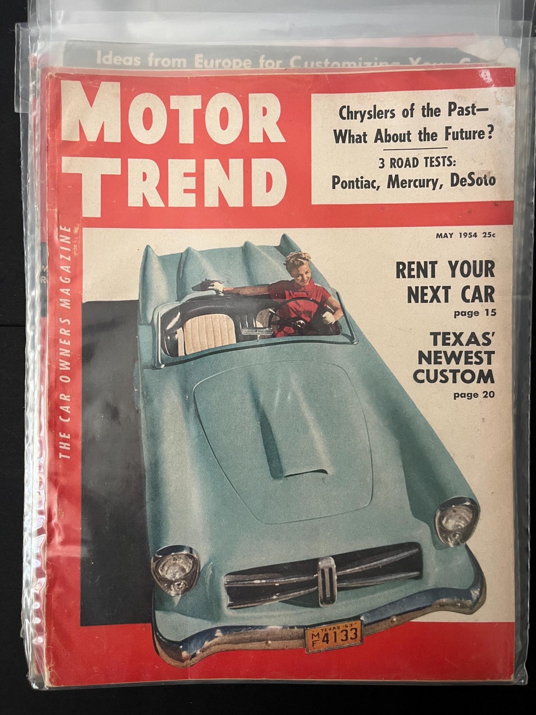 10 Original 'motor Trend' Vintage Car Magazines From 1953-54 - Etsy