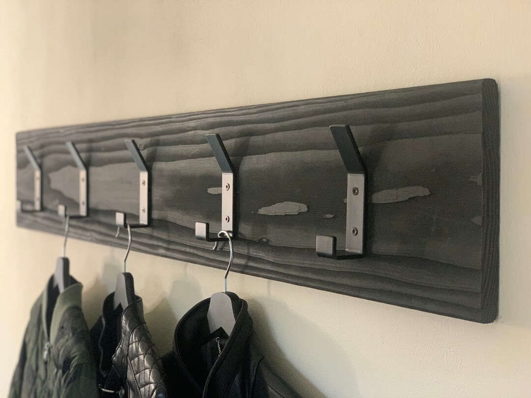 5'er Wall Wardrobe black Metal Sustainable Fired Wood With Black Metal ...