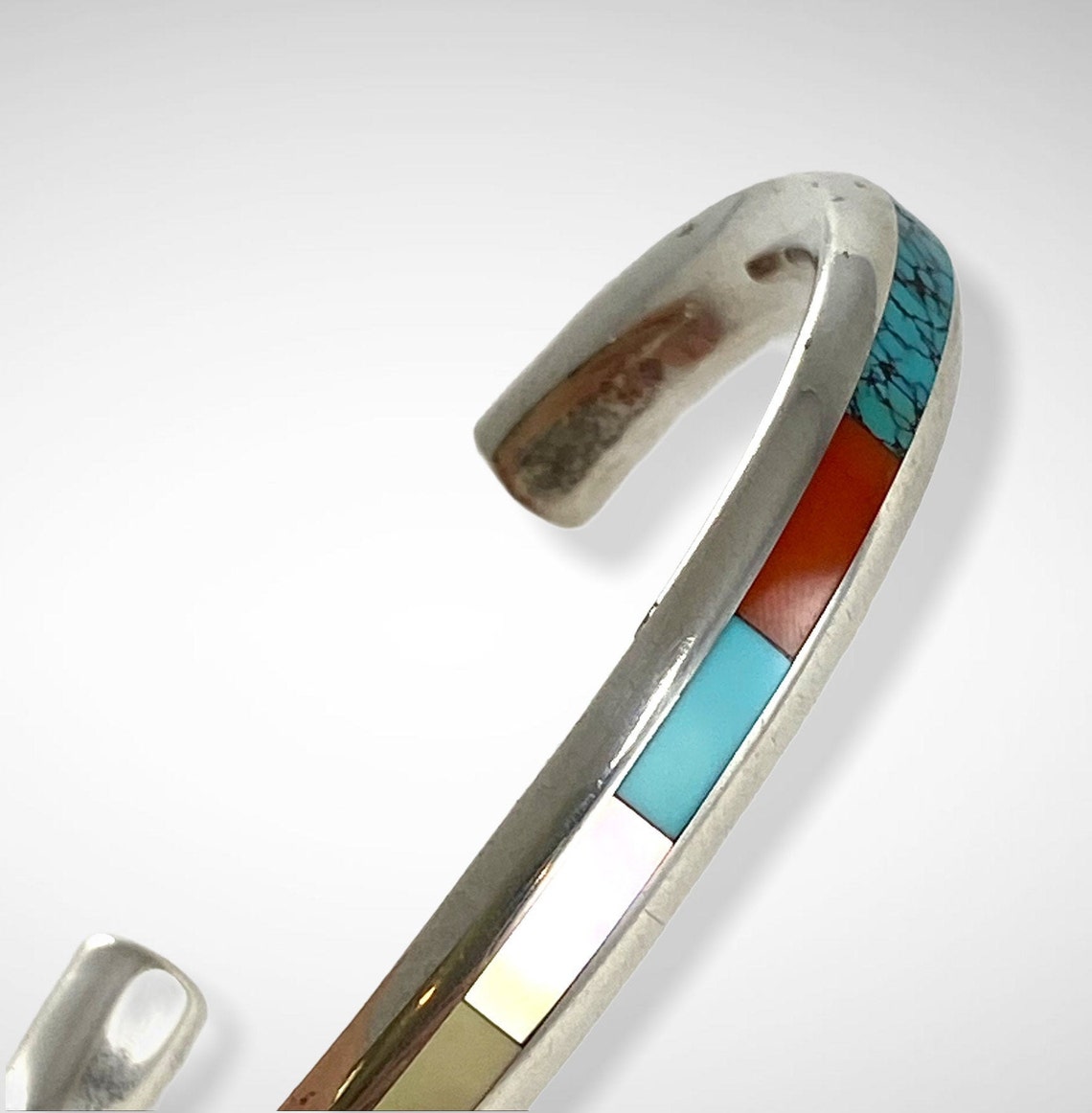 Vintage Troy Natachu Inlay Cuff Bracelet, Southwest Jewelry, Zuni ...