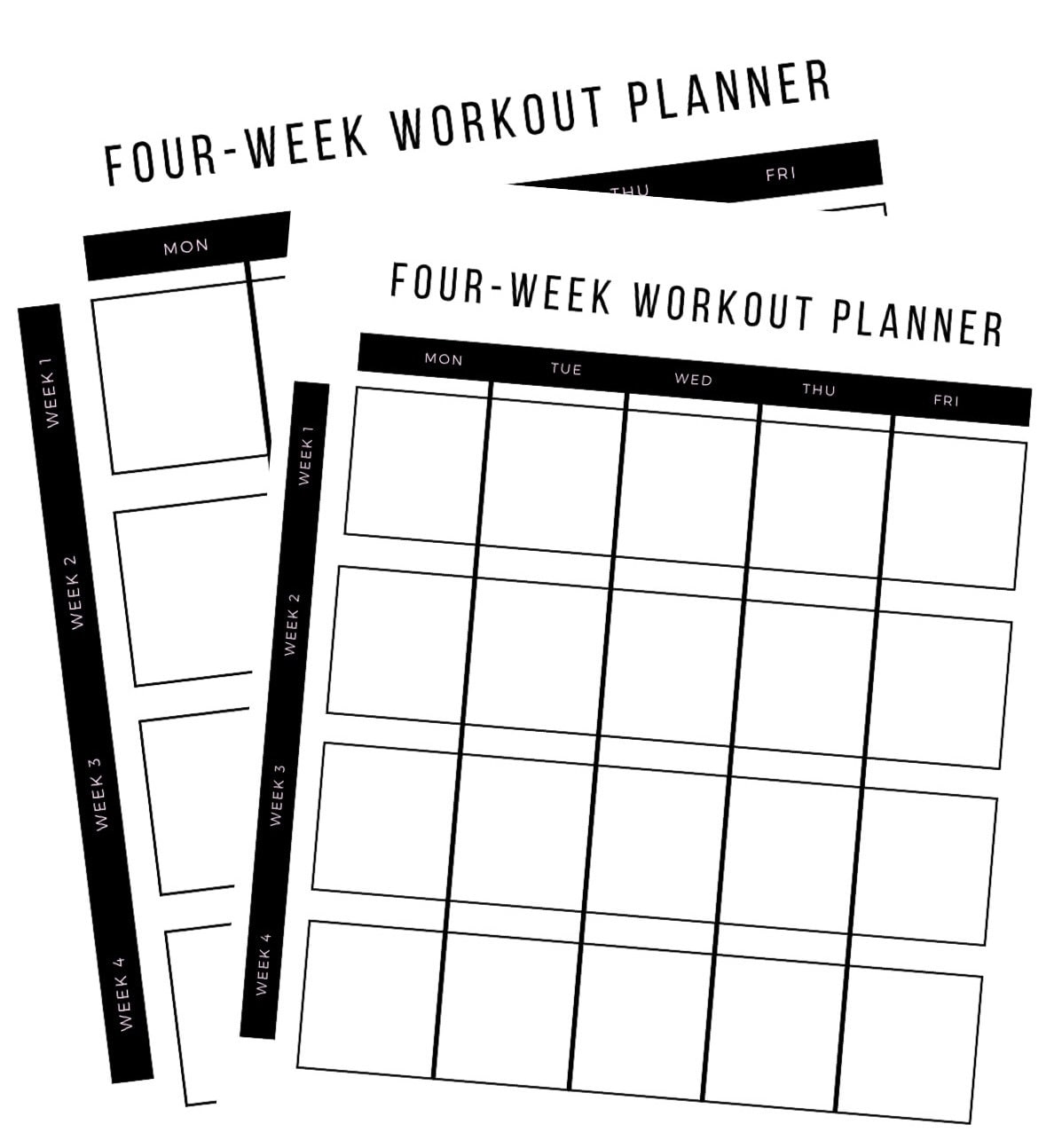 Printable Four Week Workout Planner Organizing Fitness Weekly | Etsy