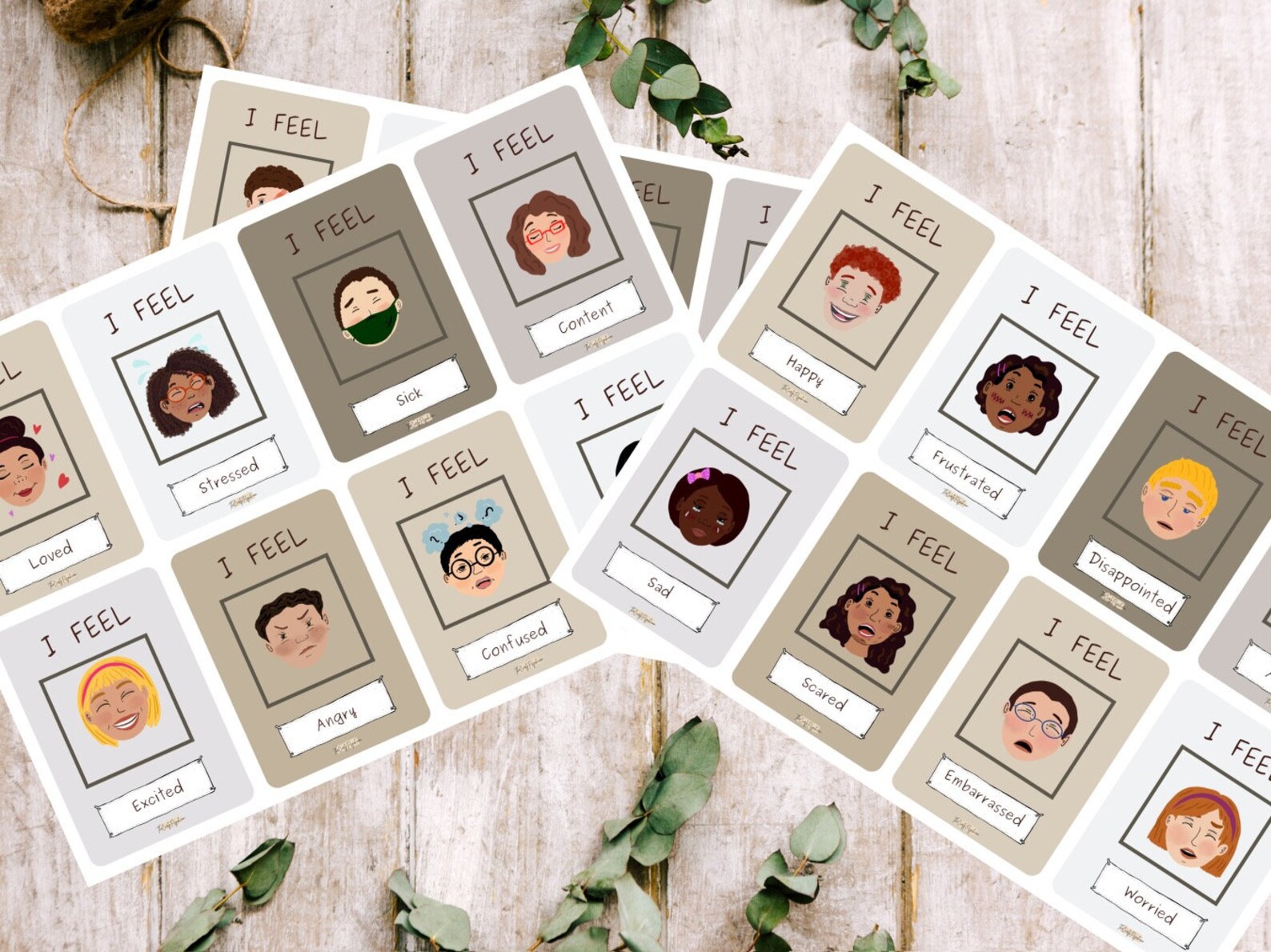 Feelings Vocabulary Cards Feelings Cards Emotions Cards - Etsy