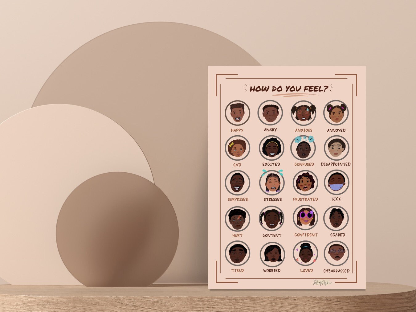 Feelings Chart Printable Feelings Chart Multicultural - Etsy