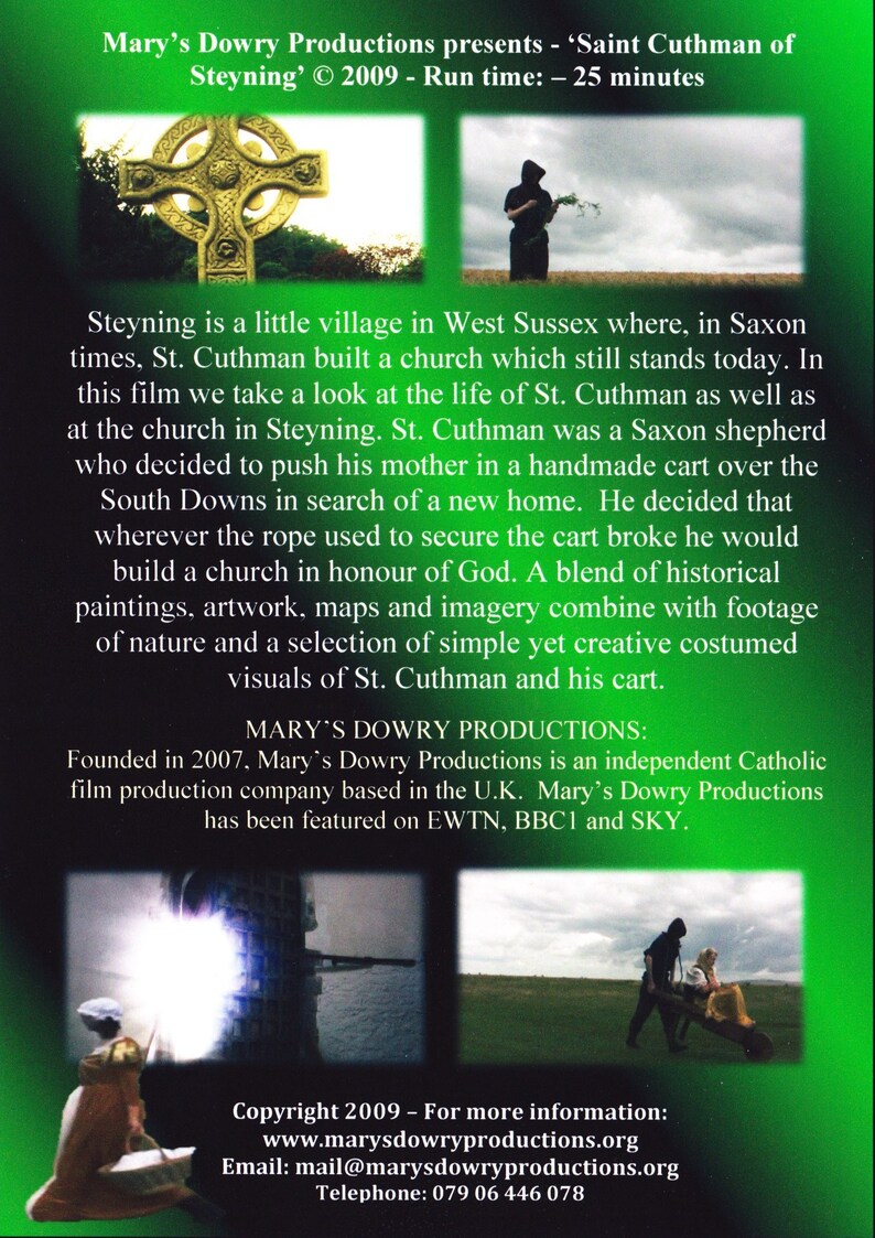 Saint Cuthman of Steyning, DVD Film, Mary's Dowry Productions - Etsy