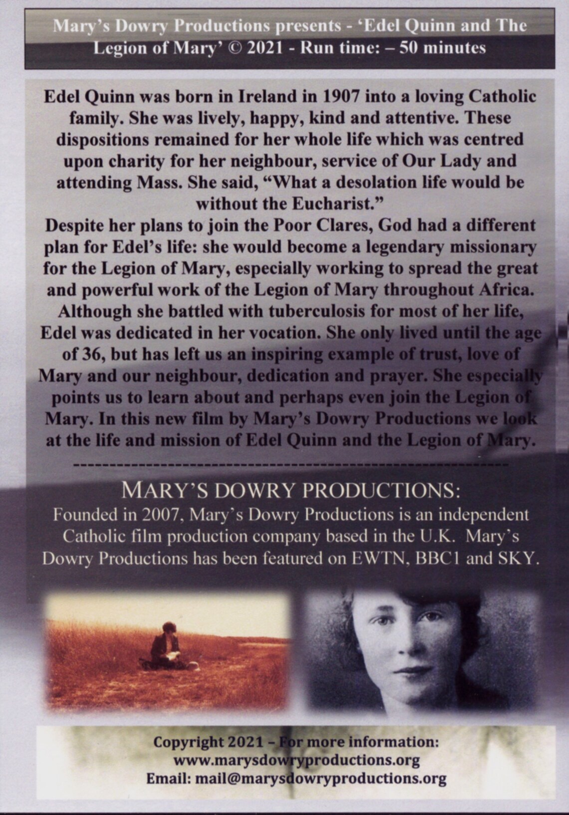 Edel Quinn & the Legion of Mary, Saints, Catholic, Christianity, Dvds ...